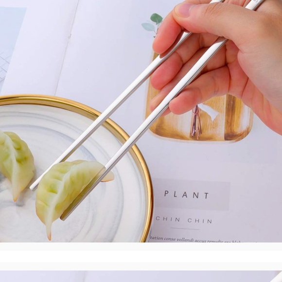 Kitchen | 1 Pairs Reusable Stainless Steel Metal Chopsticks Square ...